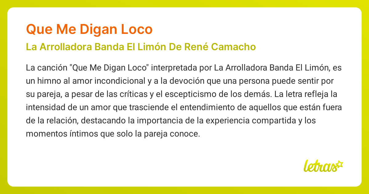 Significado de la canción QUE ME DIGAN LOCO (La Arrolladora Banda El ...