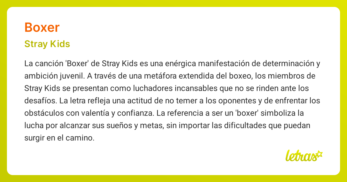 Significado de la canción BOXER (Stray Kids) - LETRAS.COM