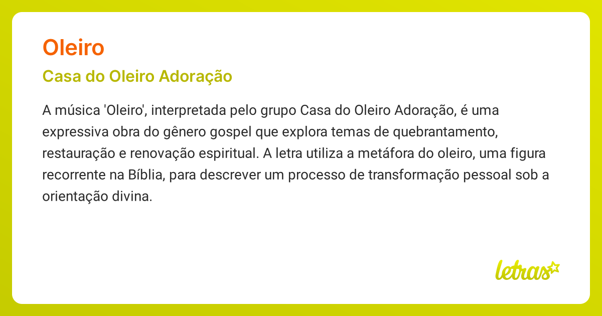 Significado Da Música Oleiro Casa Do Oleiro Adoração Letras Mus Br