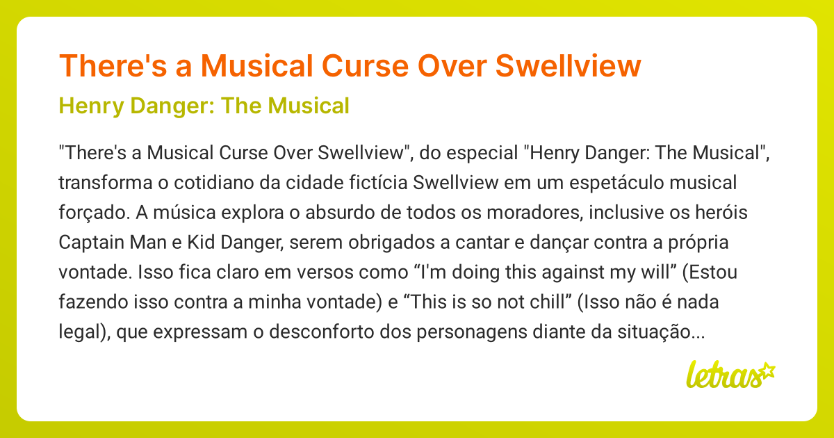 Significado da música There's a Musical Curse Over Swellview (Henry ...