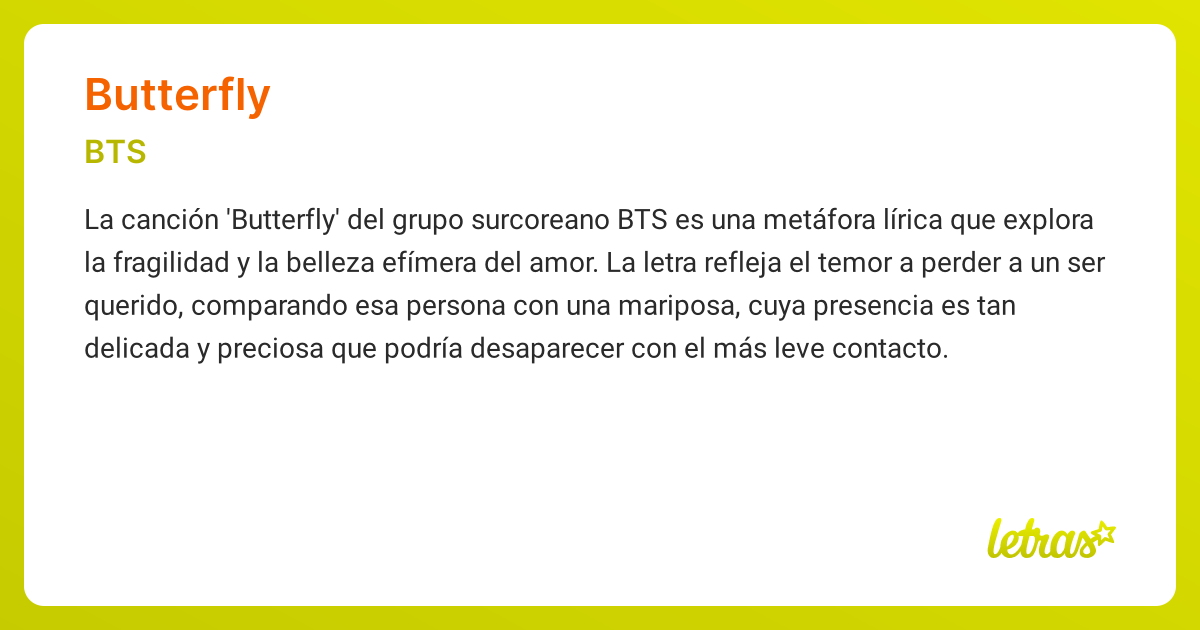 Significado de la canción BUTTERFLY (BTS) - LETRAS.COM