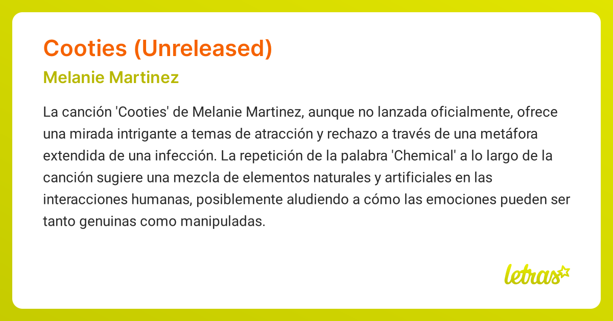 Significado de la canción COOTIES (UNRELEASED) (Melanie Martinez ...