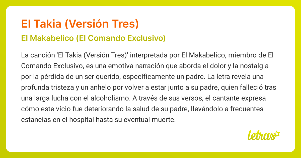 Significado de la canción EL TAKIA (VERSIÓN TRES) (El Makabelico (El ...