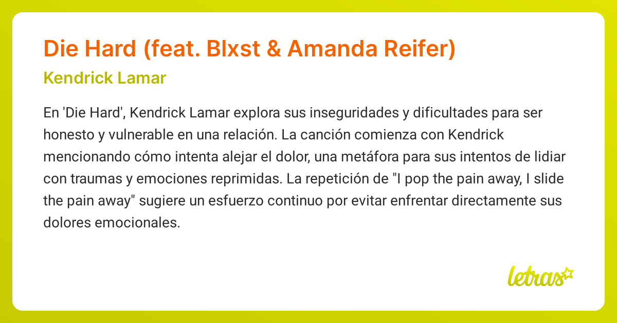 Significado de la canción Die Hard (feat. Blxst & Amanda Reifer ...