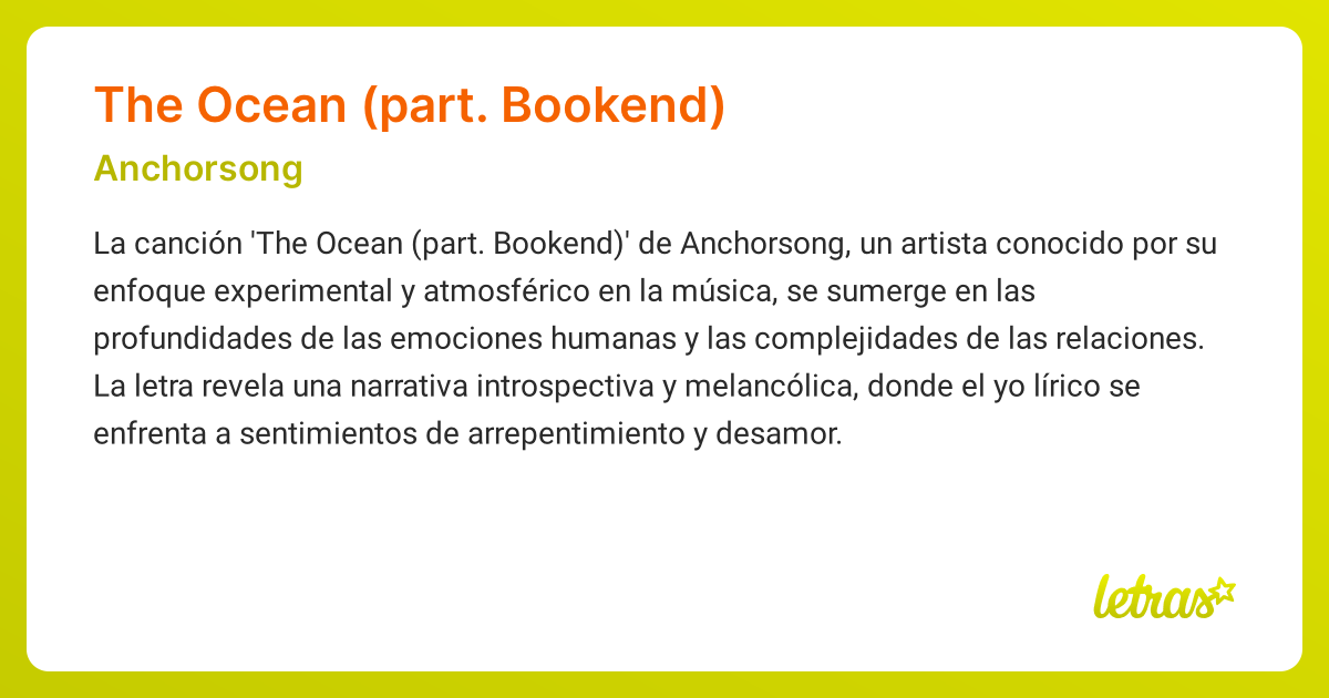 Significado de la canción THE OCEAN (PART. BOOKEND) (Anchorsong ...