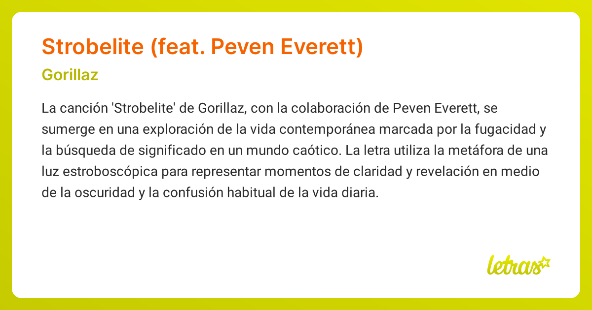 Significado de la canción Strobelite (feat. Peven Everett) (Gorillaz ...