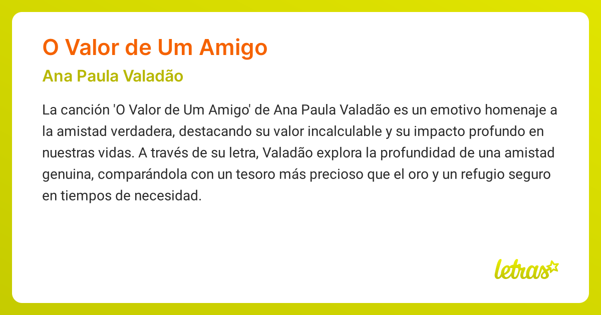 Significado de la canción O VALOR DE UM AMIGO (Ana Paula Valadão ...