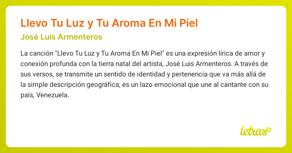 Significado de la canción Llevo Tu Luz y Tu Aroma En Mi Piel (José Luis ...