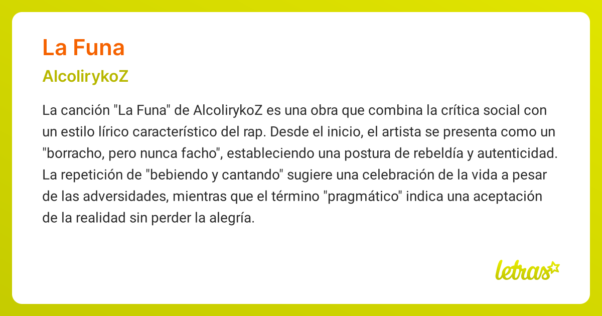 Significado de la canción LA FUNA (AlcolirykoZ) - LETRAS.COM