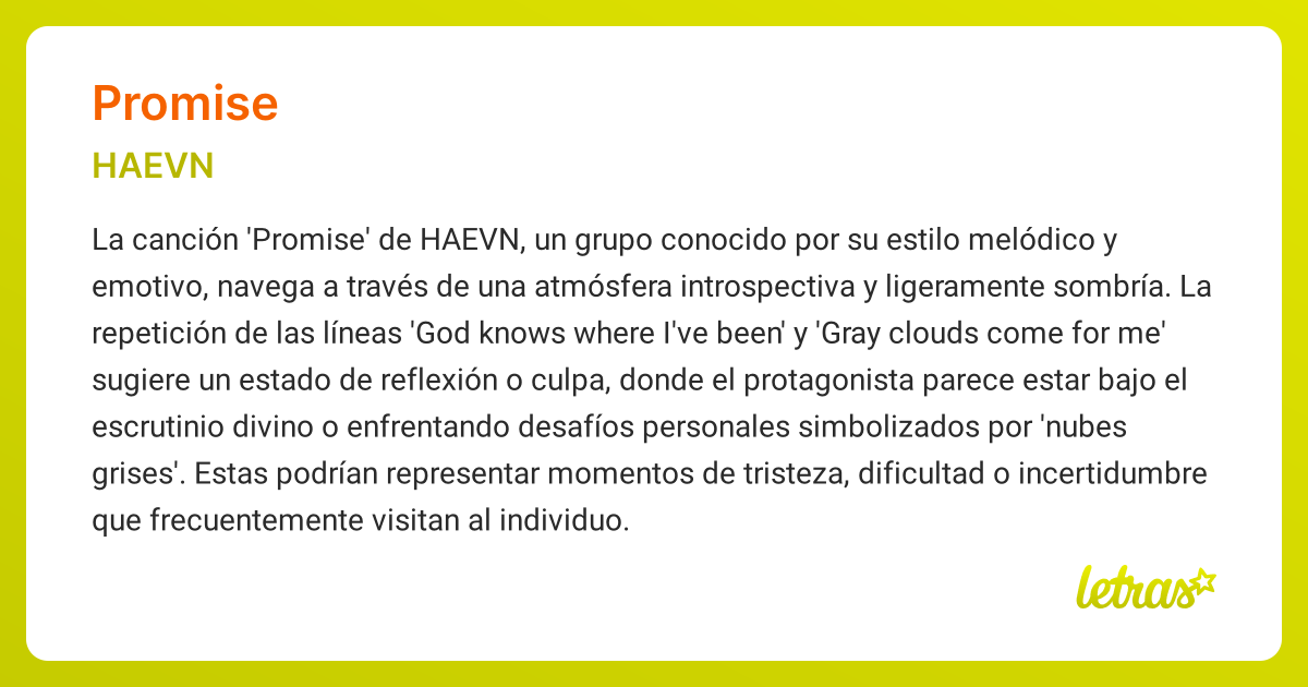 Significado de la canción PROMISE (HAEVN) - LETRAS.COM