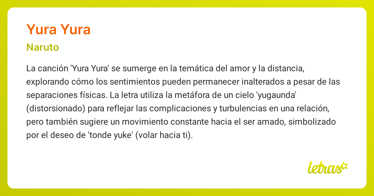 Significado de la canción YURA YURA (Naruto) - LETRAS.COM