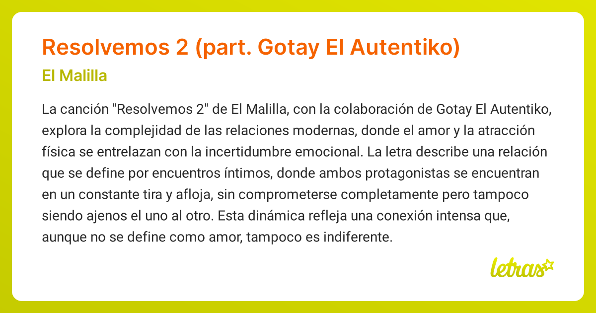 Significado de la canción Resolvemos 2 (part. Gotay El Autentiko) (El ...