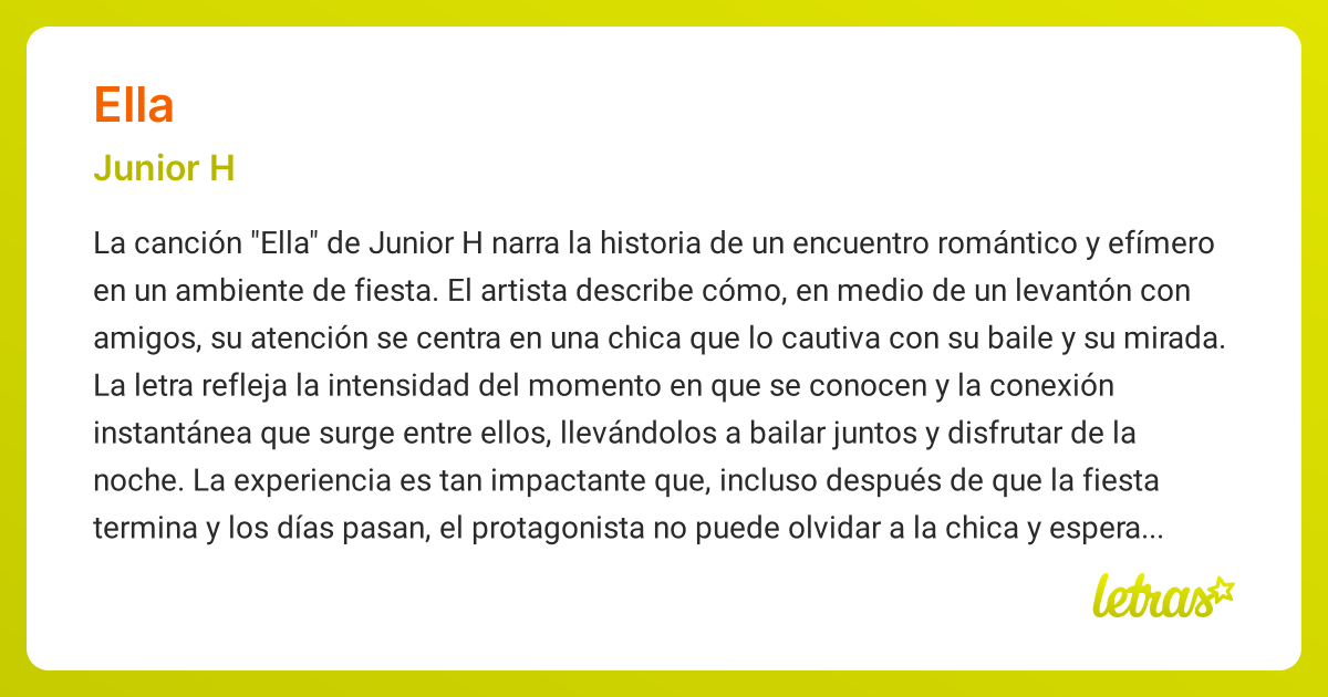 Significado de la canción ELLA (Junior H) - LETRAS.COM