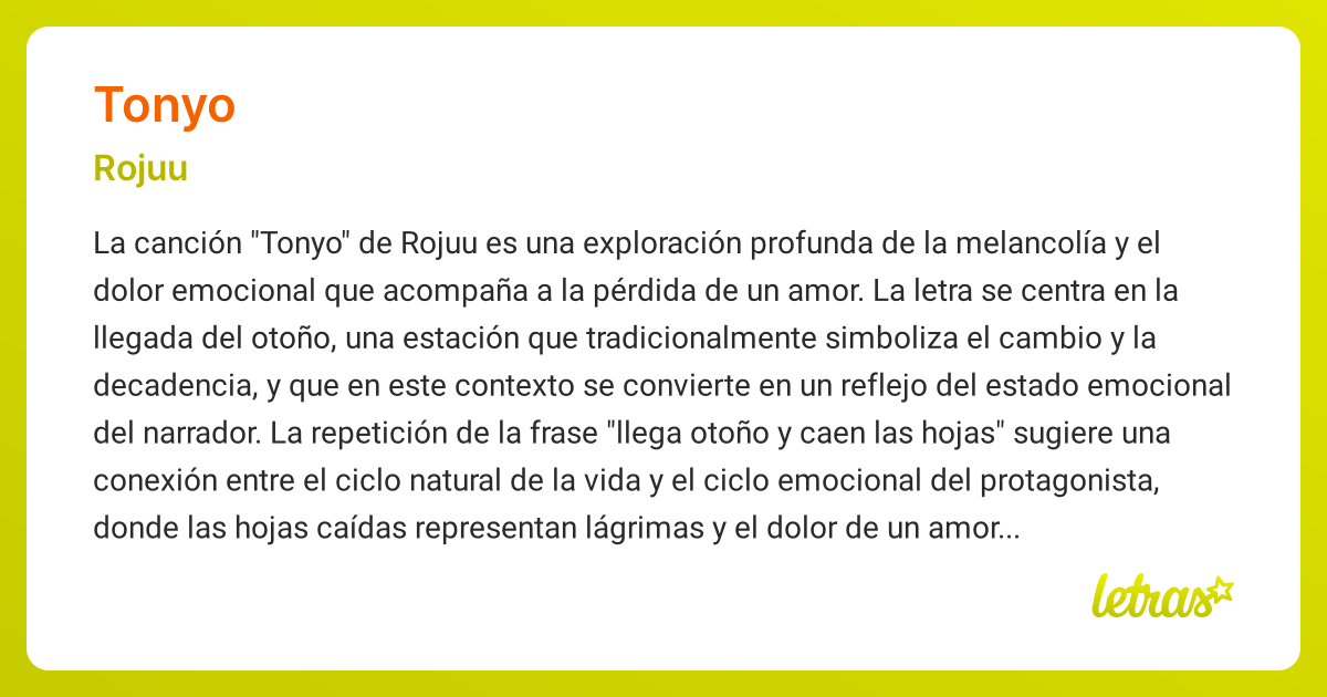 Significado de la canción TONYO (Rojuu) - LETRAS.COM