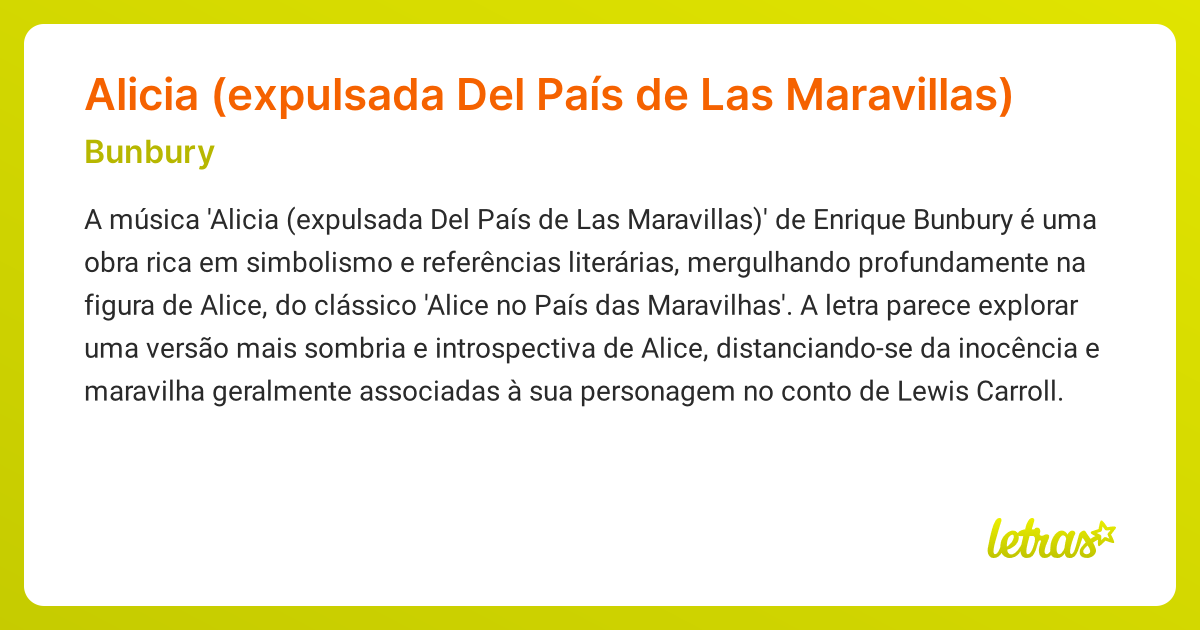 Significado da música Alicia (expulsada Del País de Las Maravillas ...