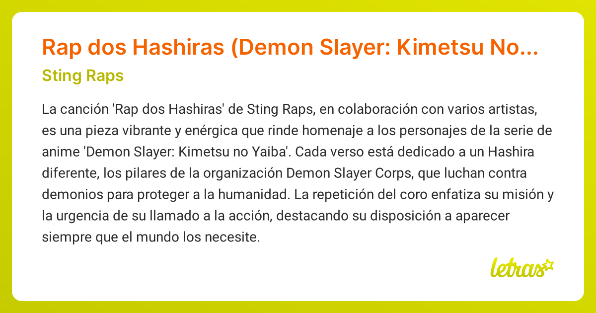 Significado de la canción Rap dos Hashiras (Demon Slayer: Kimetsu No ...