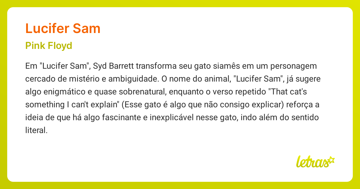 Letras Relacionadas De Lucifer Sam