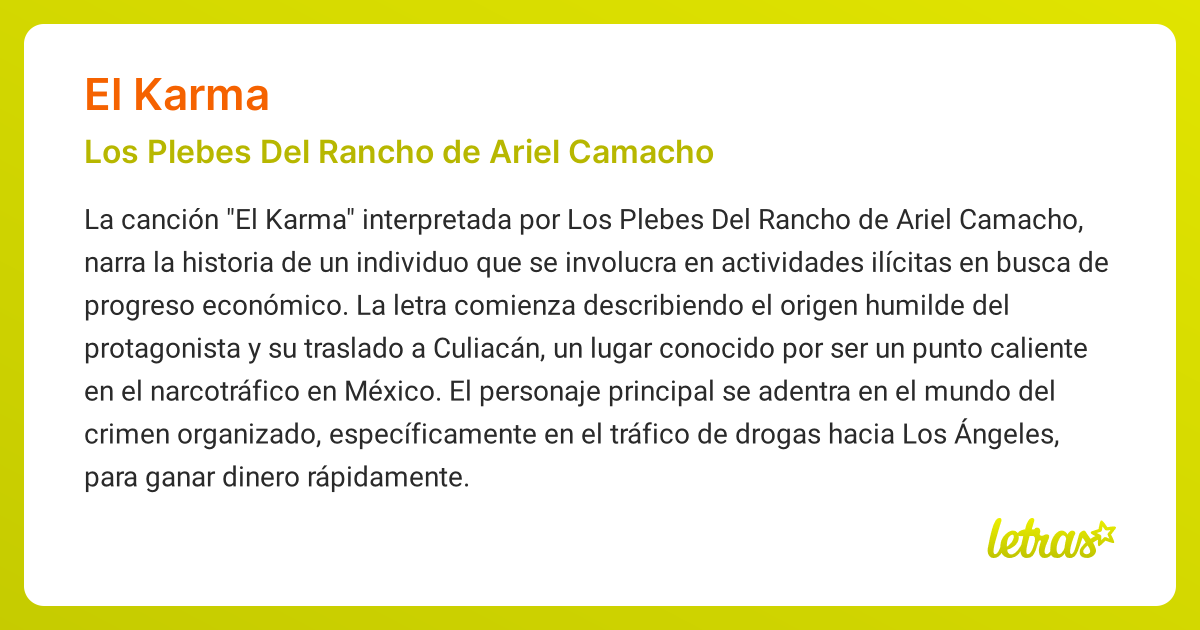 Significado de la canción EL KARMA (Los Plebes Del Rancho de Ariel ...