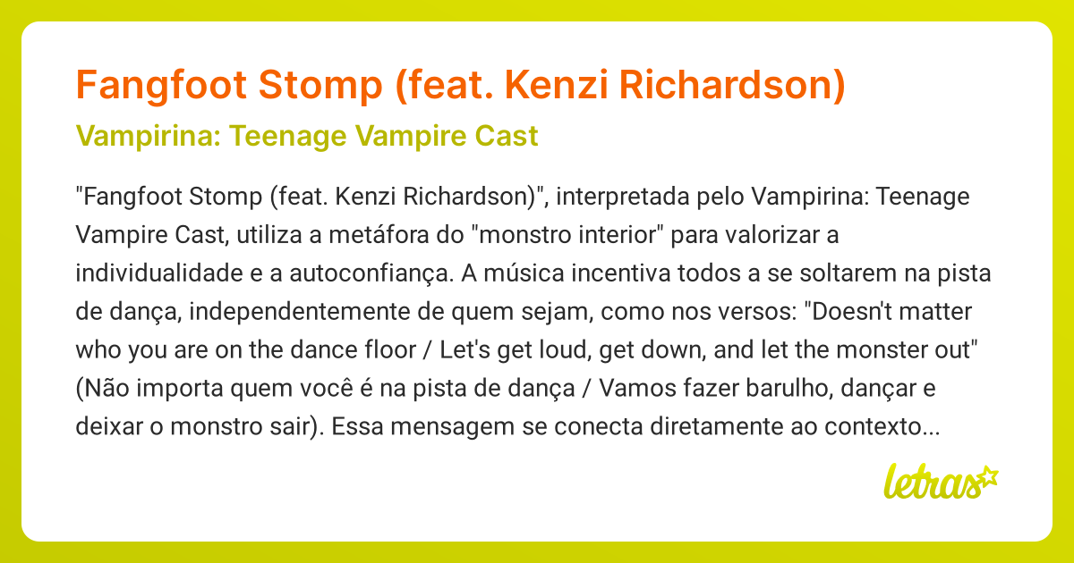 Significado da música Fangfoot Stomp (feat. Kenzi Richardson ...