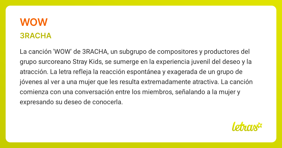 Significado de la canción WOW (3RACHA) - LETRAS.COM