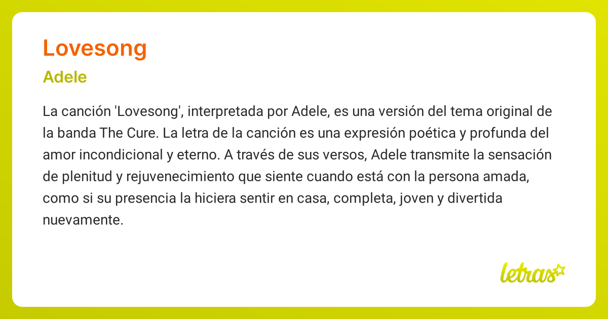 Significado de la canción LOVESONG (Adele) - LETRAS.COM