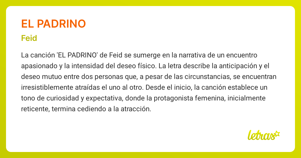 Significado de la canción EL PADRINO (Feid) - LETRAS.COM