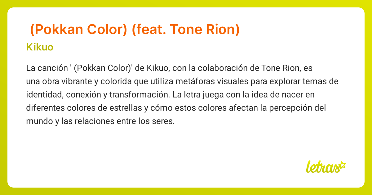 Significado de la canción ぽっかんカラー (Pokkan Color) (feat. Tone Rion ...