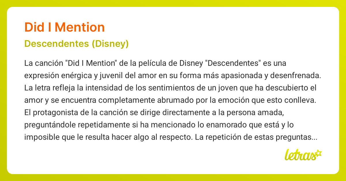 Significado de la canción DID I MENTION (Descendentes (Disney ...