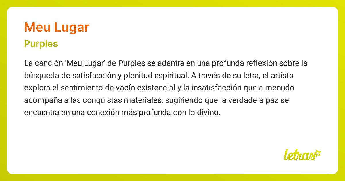 Significado de la canción MEU LUGAR (Purples) - LETRAS.COM