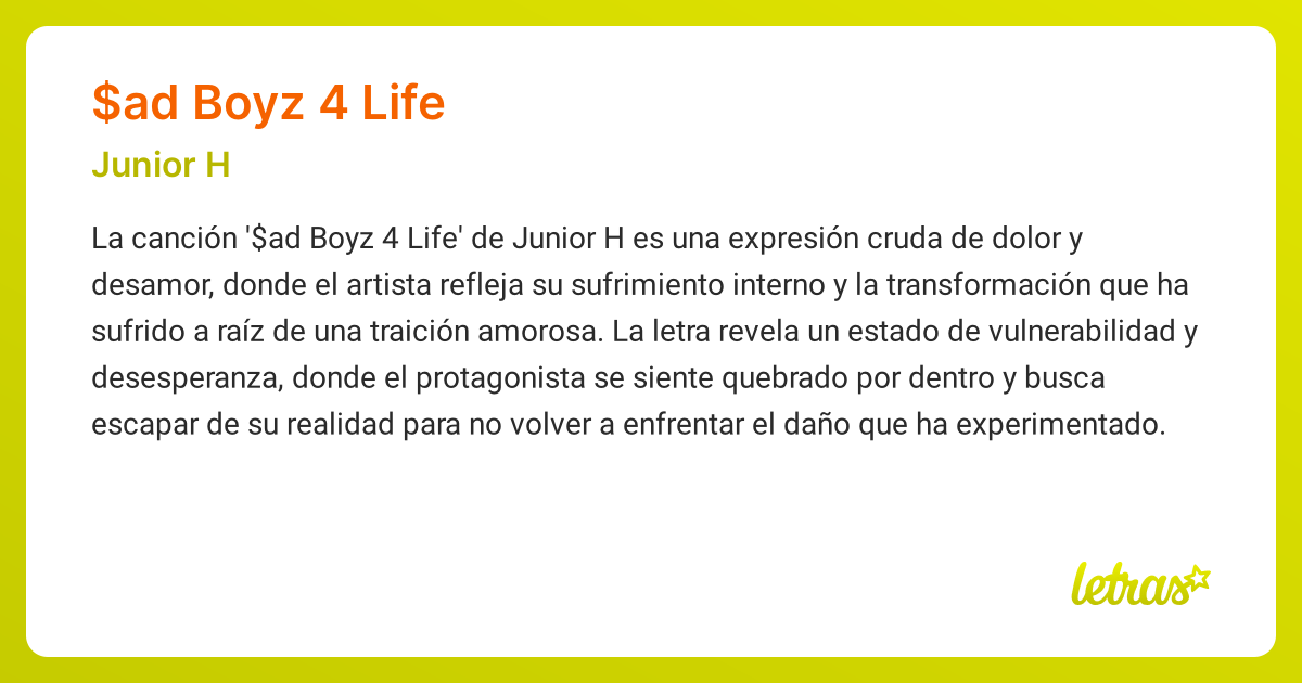 Significado de la canción $AD BOYZ 4 LIFE (Junior H) - LETRAS.COM