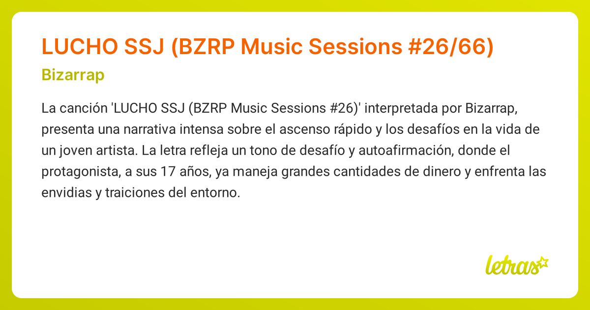 Significado de la canción LUCHO SSJ (BZRP Music Sessions #26/66 ...