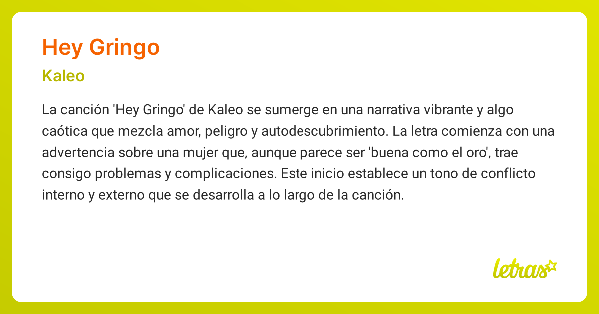 Significado de la canción HEY GRINGO (Kaleo) - LETRAS.COM