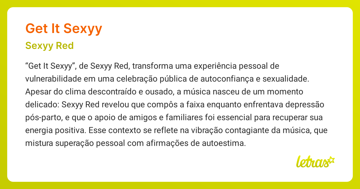 Significado da música GET IT SEXYY (Sexyy Red) - LETRAS.MUS.BR