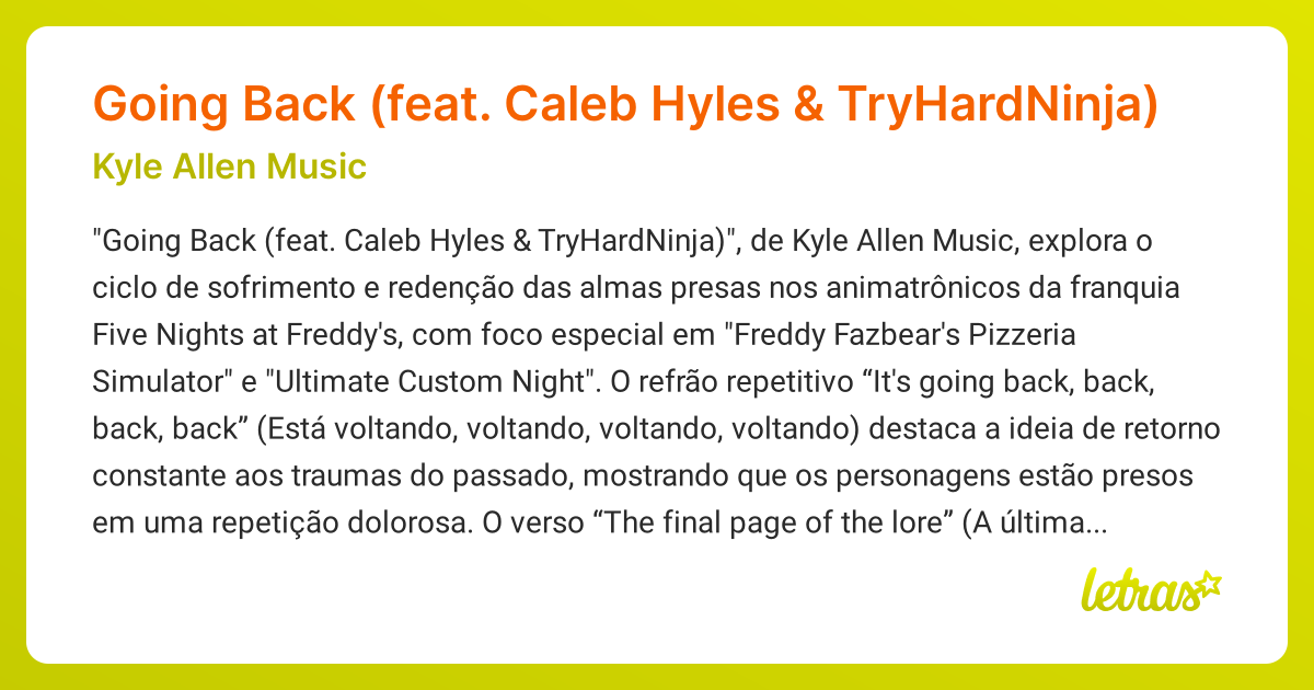 Significado da música Going Back (feat. Caleb Hyles & TryHardNinja ...