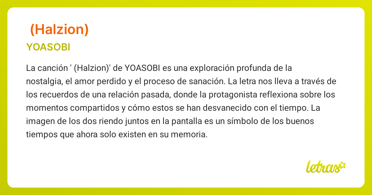 Significado de la canción ハルジオン (HALZION) (YOASOBI) - LETRAS.COM