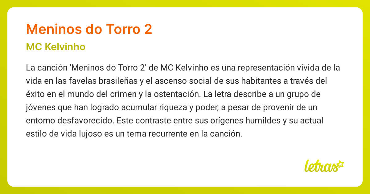 Significado de la canción MENINOS DO TORRO 2 (MC Kelvinho) - LETRAS.COM