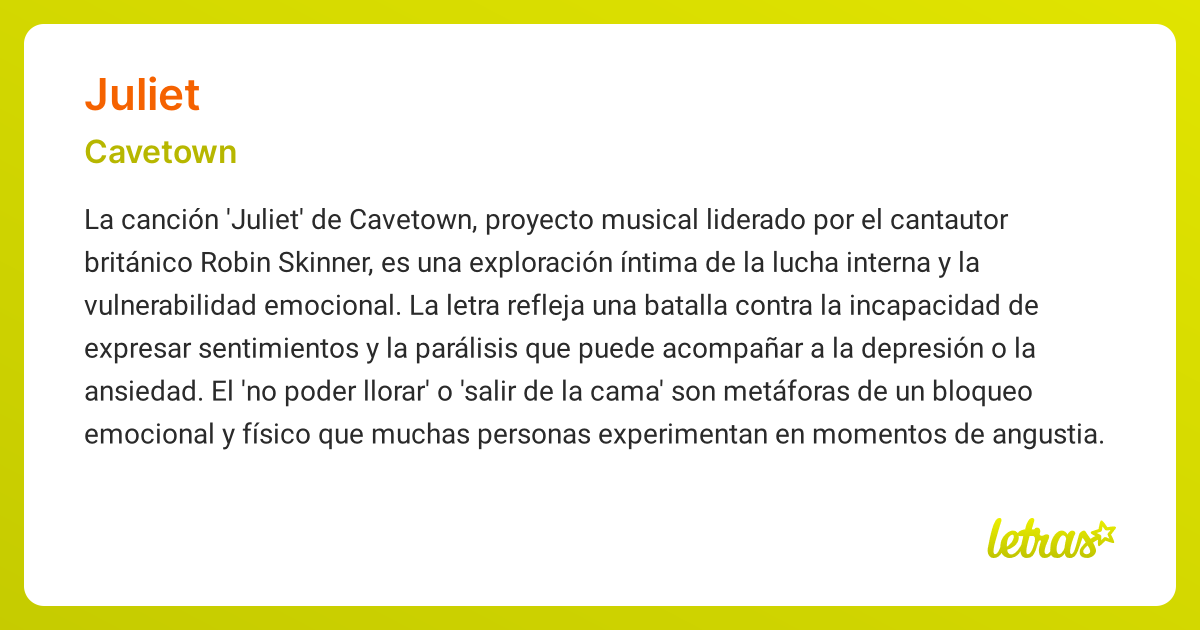 Significado de la canción JULIET (Cavetown) - LETRAS.COM