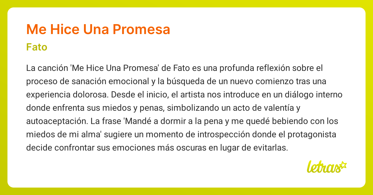 Significado de la canción ME HICE UNA PROMESA (Fato) - LETRAS.COM