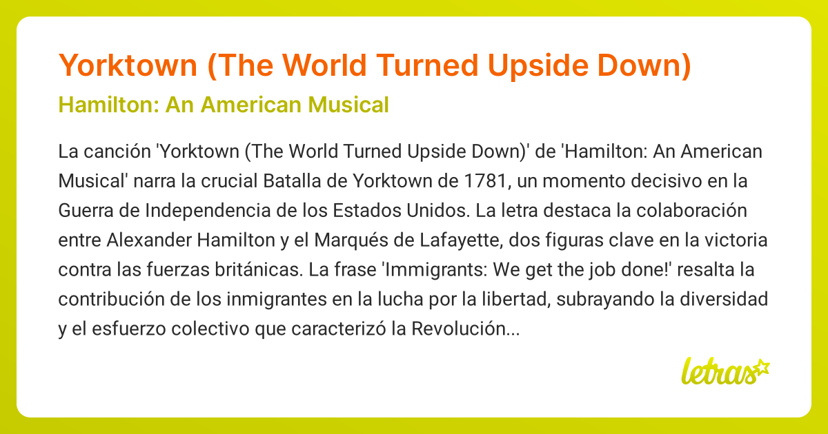 Significado de la canción Yorktown (The World Turned Upside Down ...