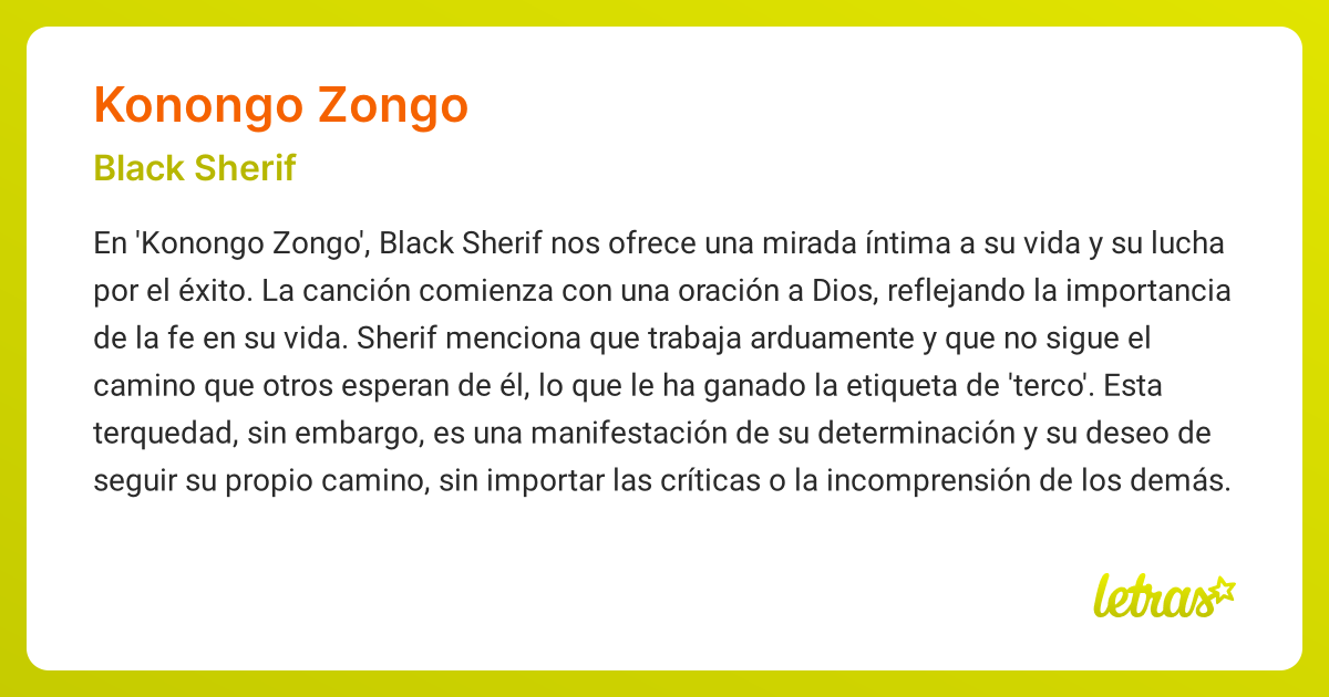 Significado de la canción KONONGO ZONGO (Black Sherif) - LETRAS.COM