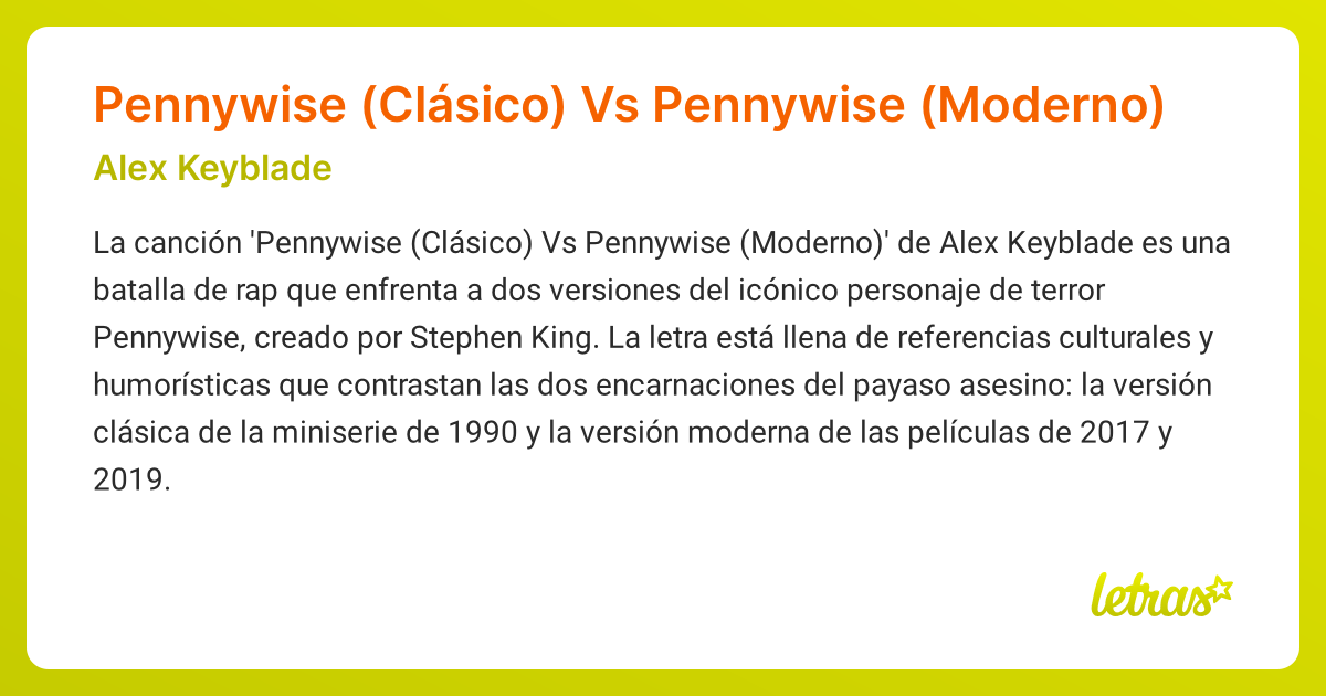 Significado de la canción Pennywise (Clásico) Vs Pennywise (Moderno ...