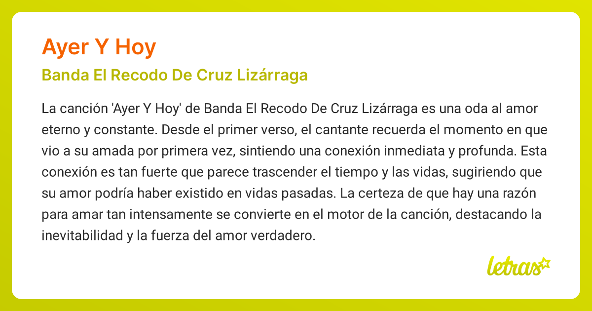 Significado de la canción AYER Y HOY (Banda El Recodo De Cruz Lizárraga ...