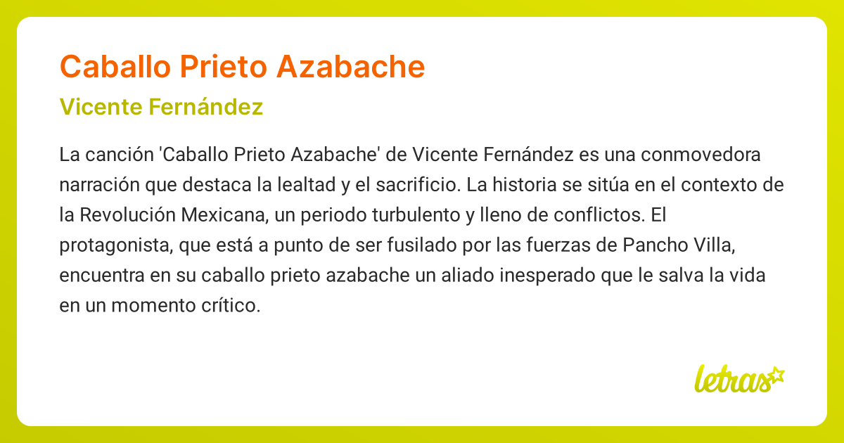 Significado de la canción CABALLO PRIETO AZABACHE (Vicente Fernández ...