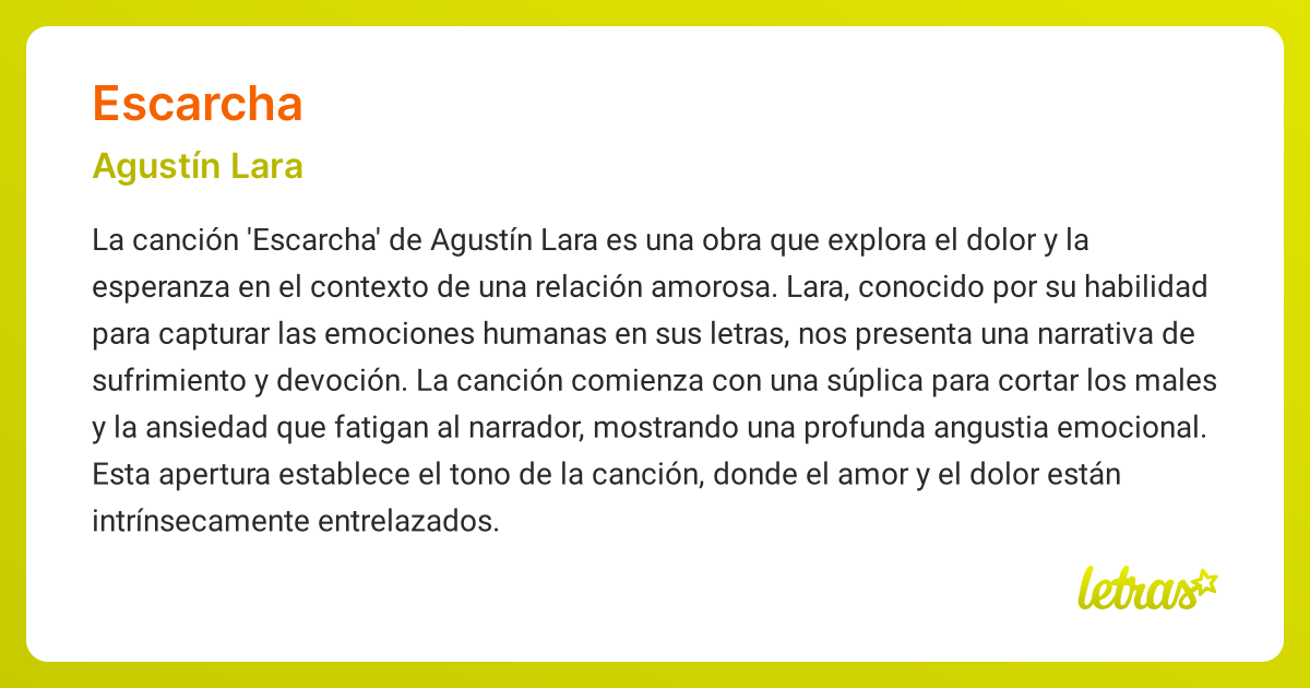 Significado de la canción ESCARCHA (Agustín Lara) - LETRAS.COM