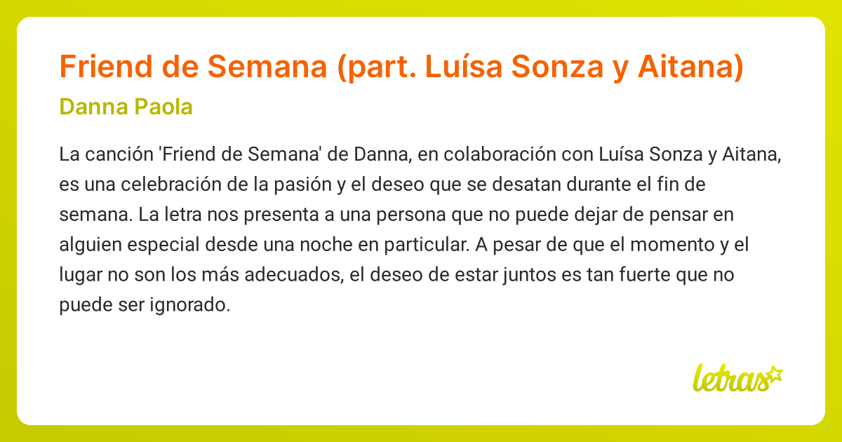 Significado de la canción Friend de Semana (part. Luísa Sonza y Aitana ...
