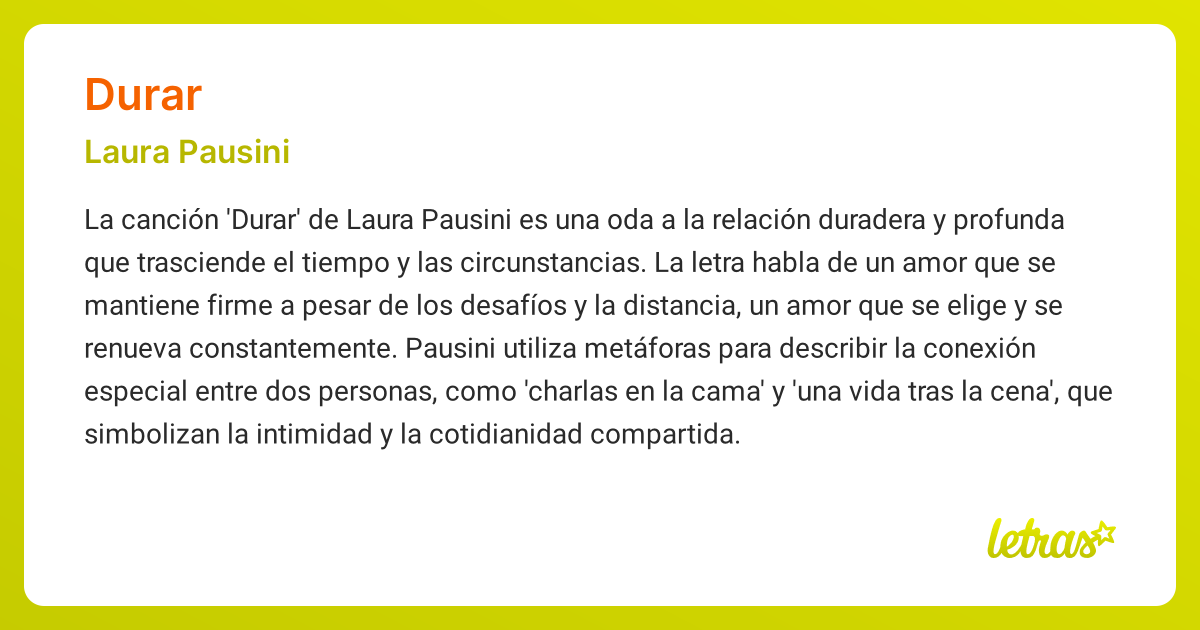 Significado de la canción DURAR (Laura Pausini) - LETRAS.COM