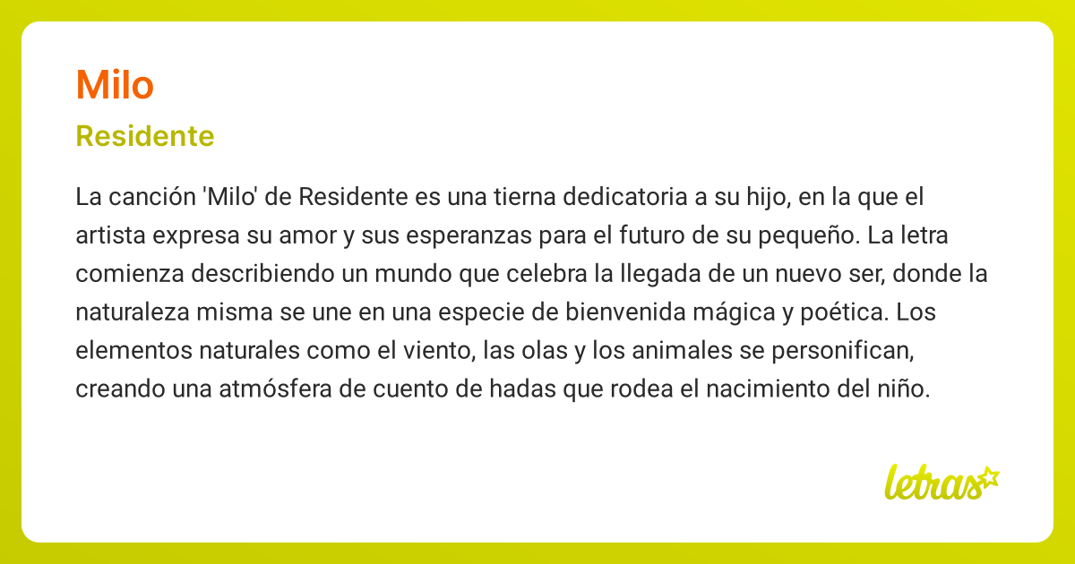 Significado de la canción MILO (Residente) - LETRAS.COM