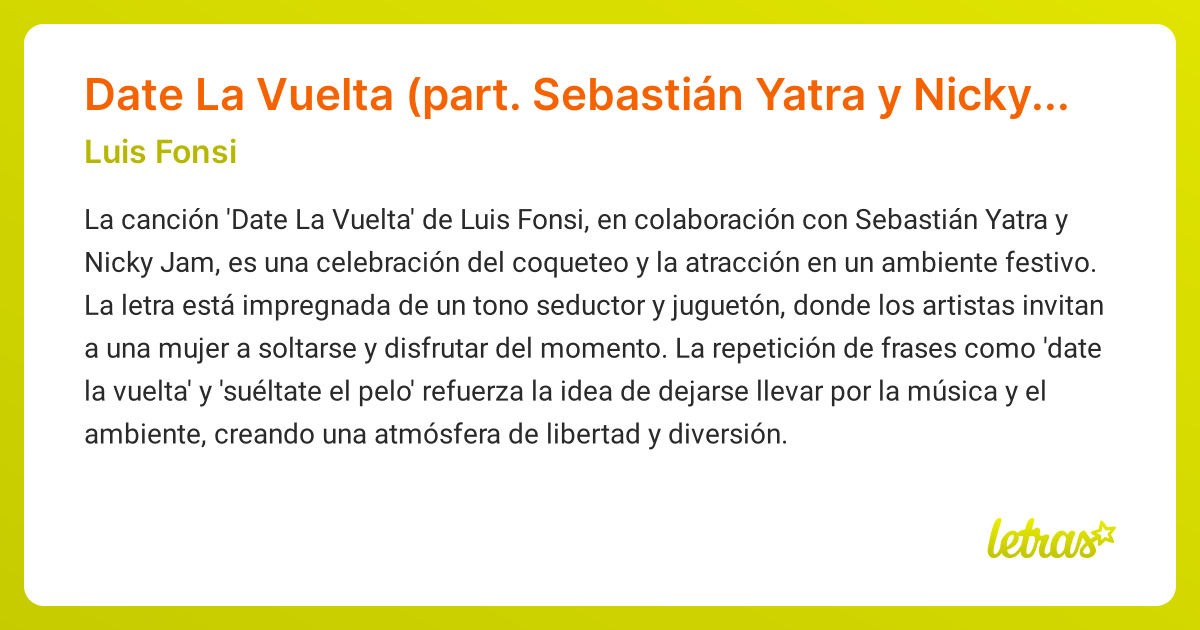 Significado de la canción Date La Vuelta (part. Sebastián Yatra y Nicky ...
