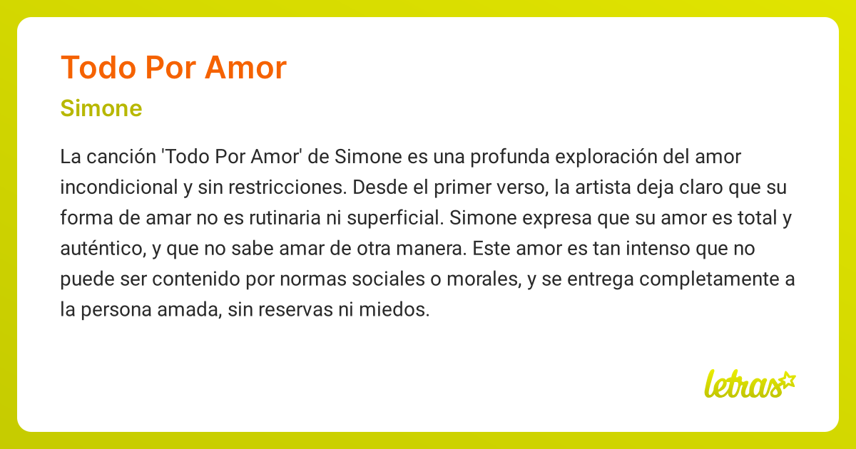 Significado de la canción TODO POR AMOR (Simone) - LETRAS.COM