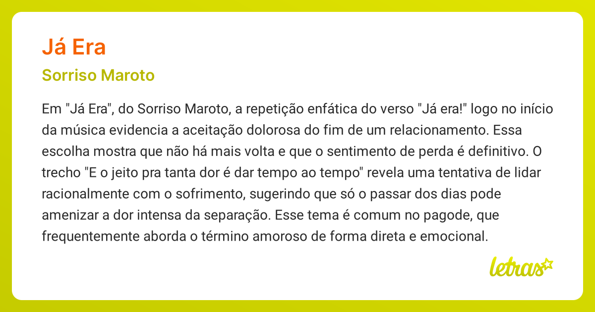 Significado da música JÁ ERA (Sorriso Maroto) - LETRAS.MUS.BR